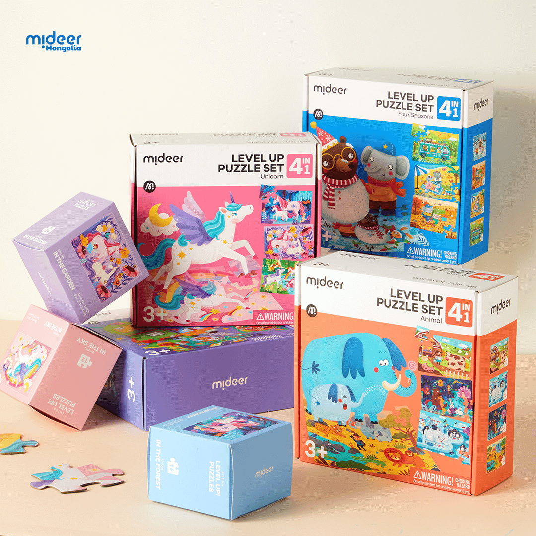 4 IN 1 PUZZLE SET /3+ НАС/ | Mideer Mongolia