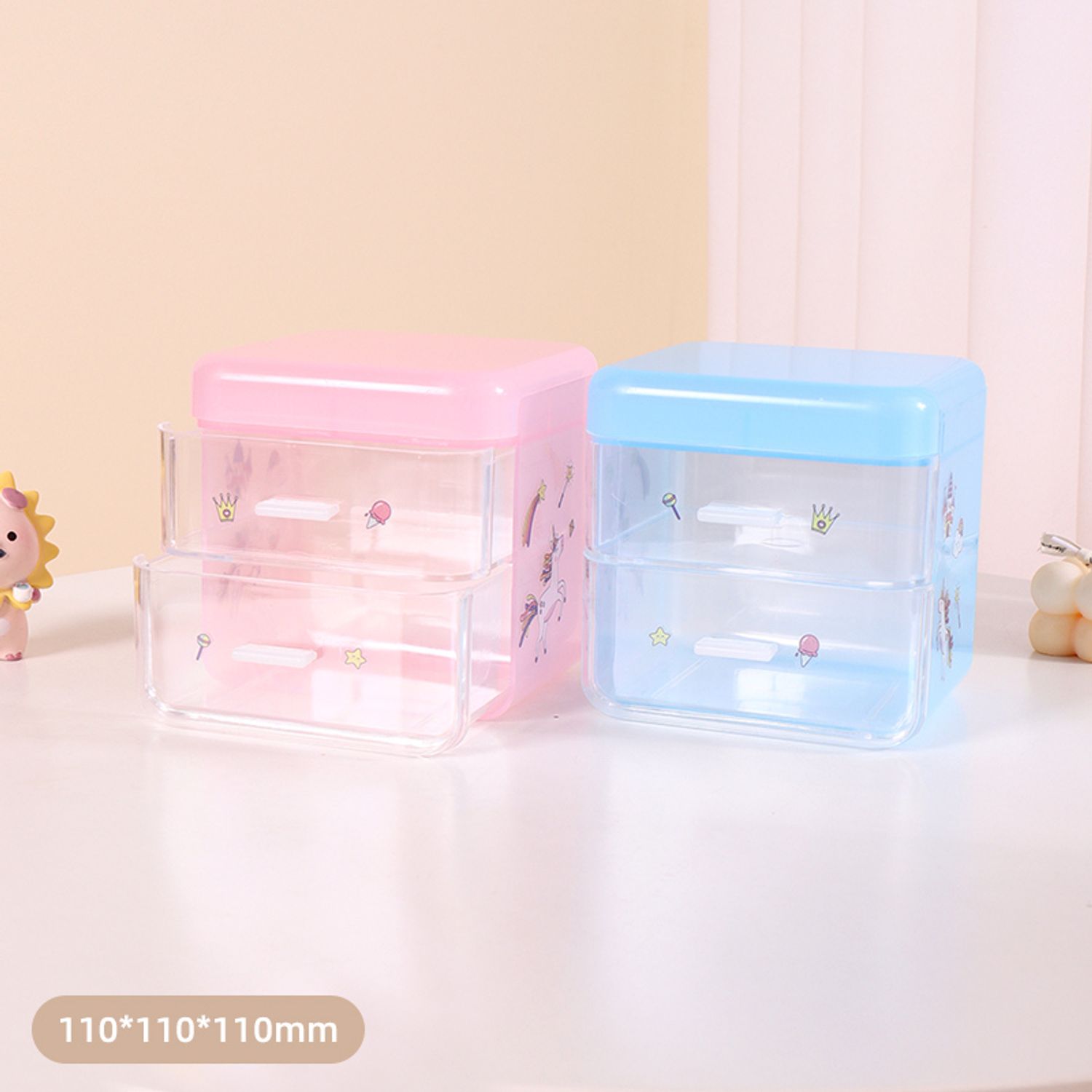 DIY Sticker Flap Drawer Plastic Storage Box