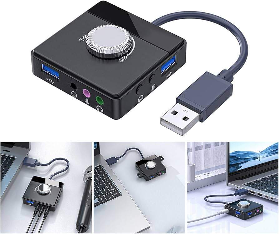 USB External Sound Card 3 Ports to 3.5mm Jack for | Titem Store